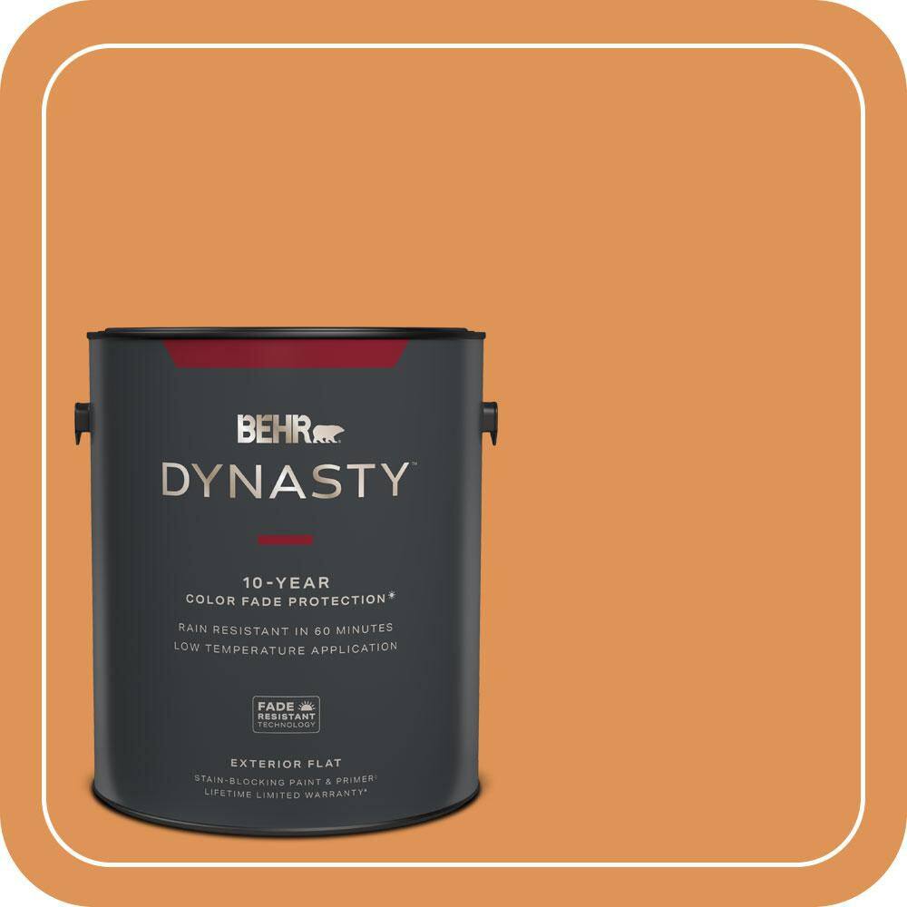 BEHR DYNASTY 1 gal. #270D-6 Pumpkin Toast Flat Exterior Stain-Blocking ...