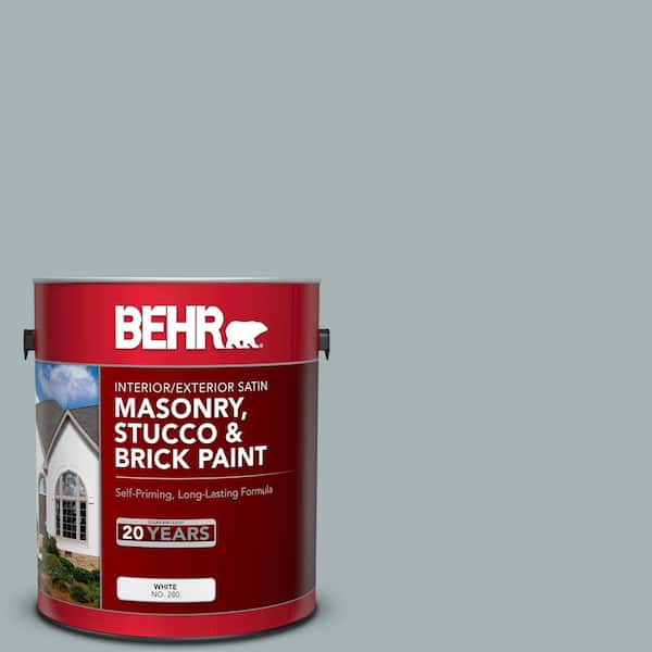 BEHR 1 gal. #730F-4 Flint Smoke Satin Interior/Exterior Masonry, Stucco ...