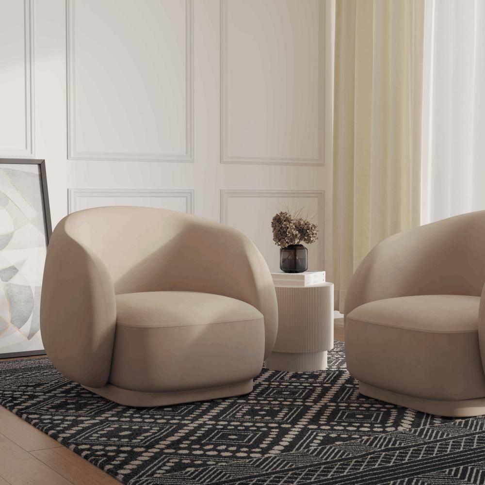 Leisuremod Accent Chair Upholstered in Velvet Seat and Back Single ...