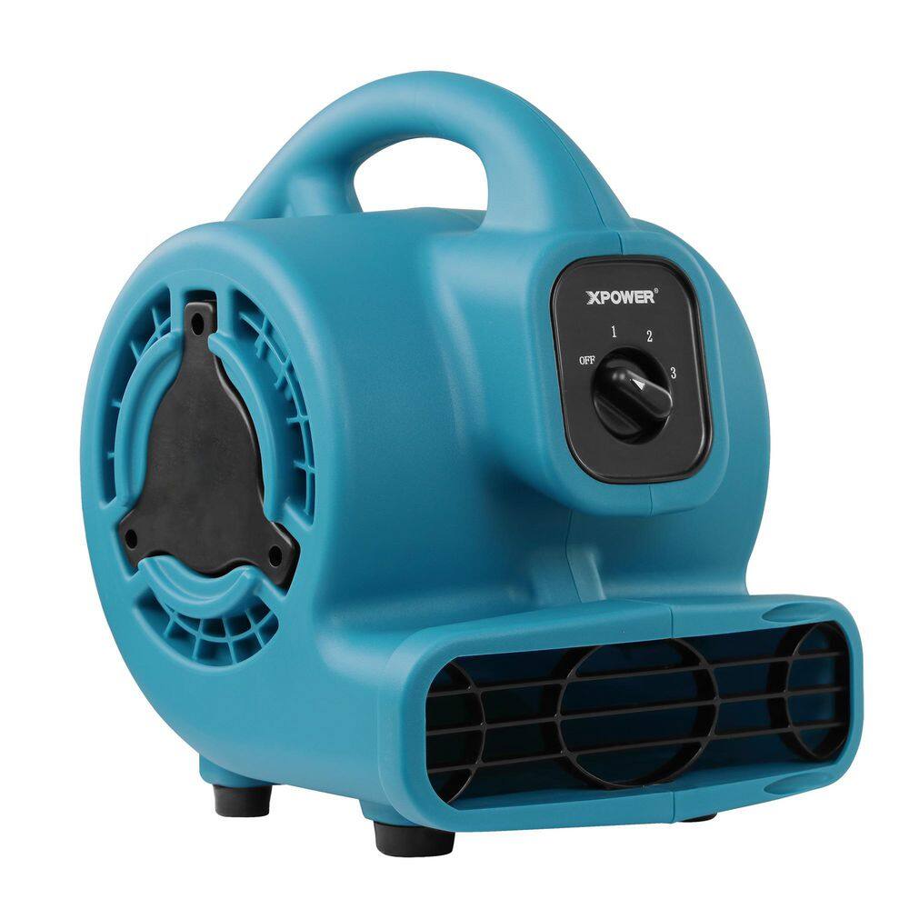 XPOWER Multi-Purpose Mini Mighty 9 in. 3-Speed Air Mover/Utility Blower Fan in. Blue P-80-Blue ...