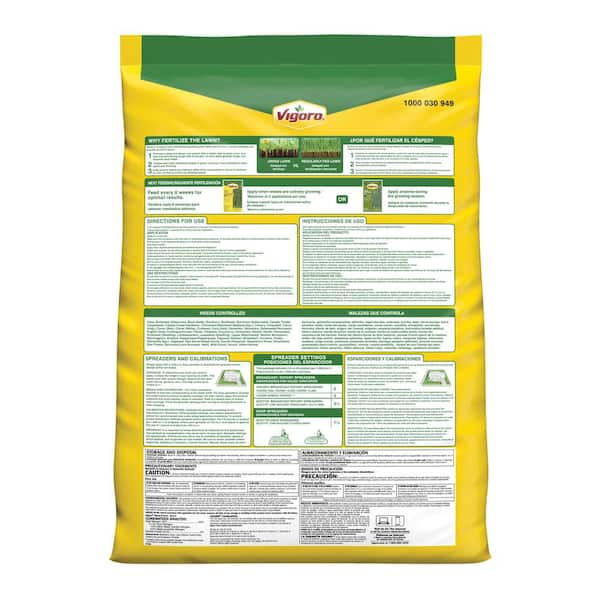 Vigoro 43.9 lbs. 15,000 sq. ft. Weed & Feed Weed Killer Plus Lawn ...