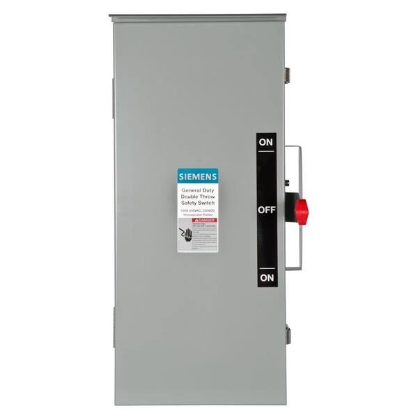 Siemens General Duty Double Throw 100 Amp 240-Volt 3-Pole Outdoor Non ...