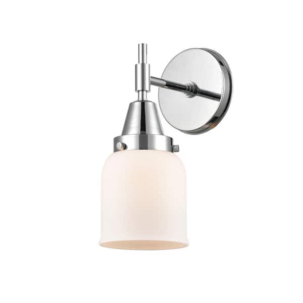Innovations Caden 1-Light Polished Chrome, Matte White Wall Sconce with ...