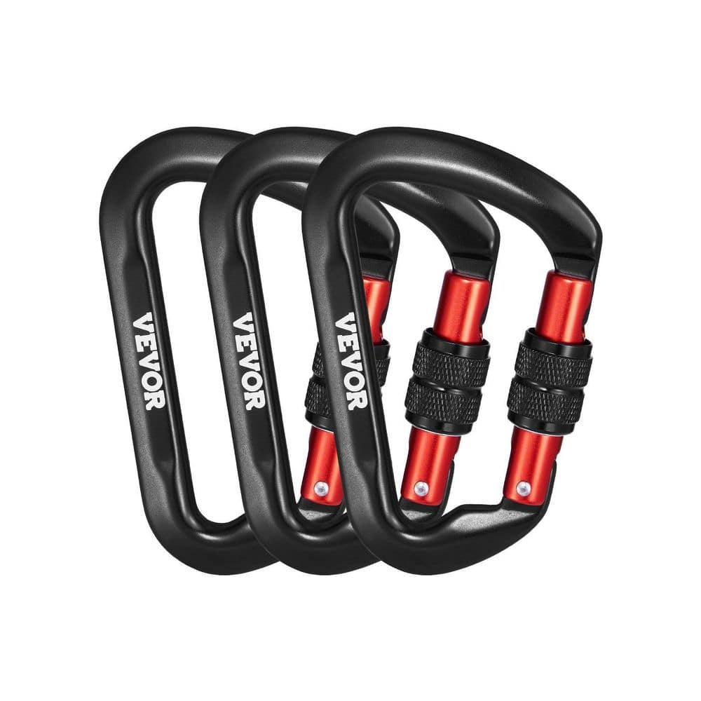 OGETFUUR 3-Piece Heavy Duty Climbing Carabiner Clips 30 KN Spindle ...