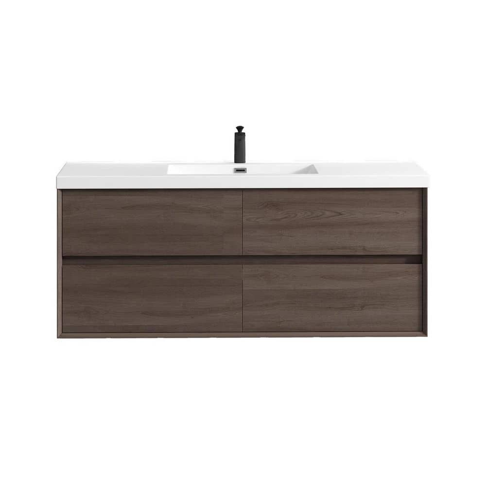 BV Better Vanity Kingdee 59 in. W x 20 in. D x 26 in. H Single Sink ...