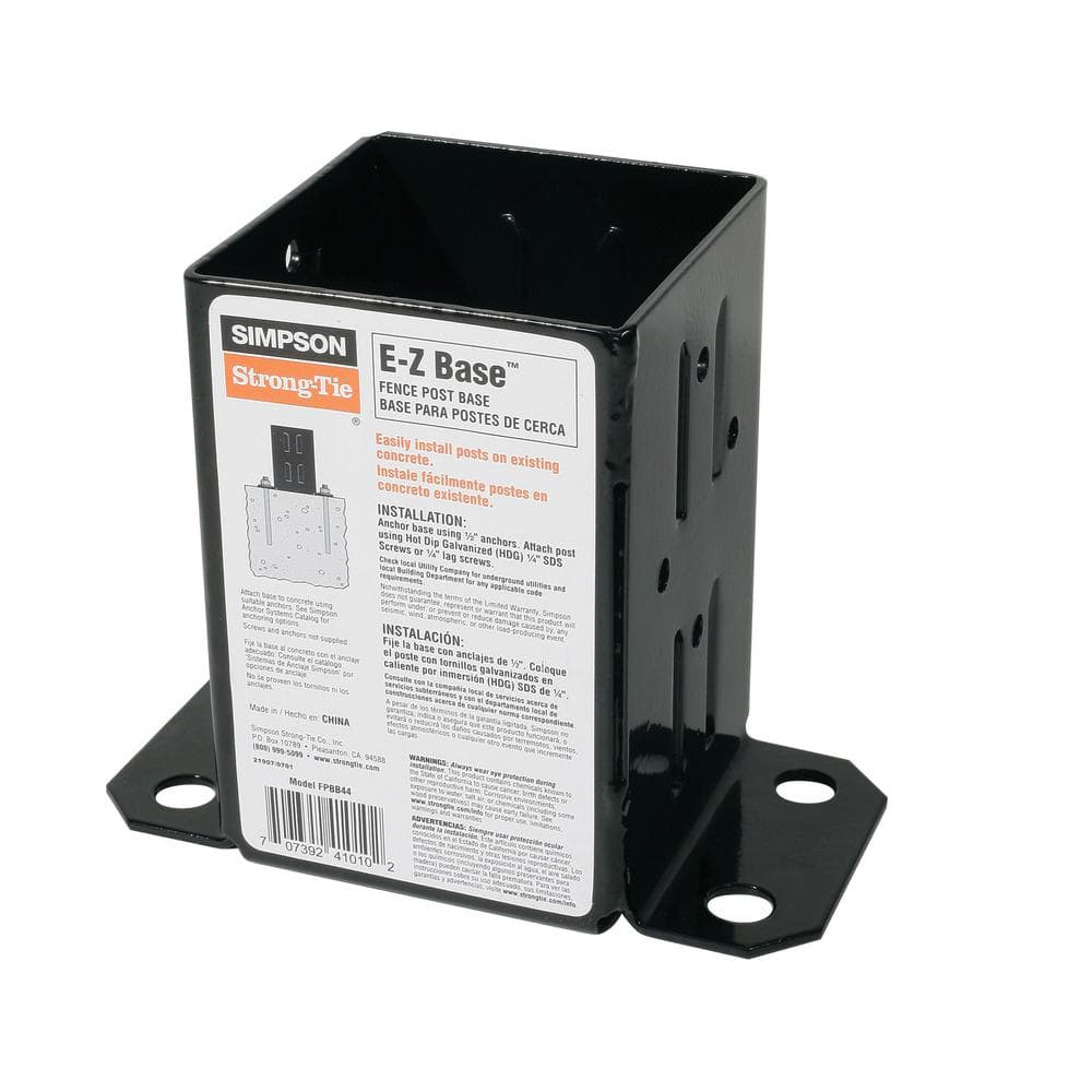 Simpson Strong-Tie E-Z Base Black Powder-Coated Post Base for 4x4 ...