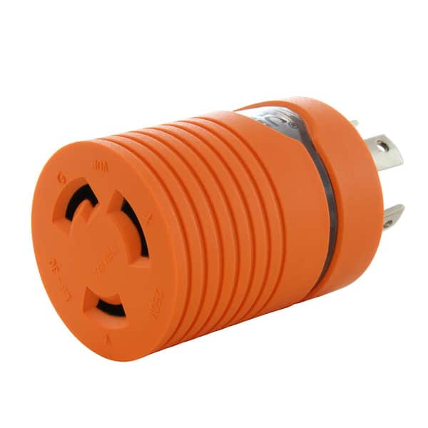 AC WORKS 30A 3-Phase 250V NEMA L15-30P Locking Plug to L6-30R 30A 250V ...