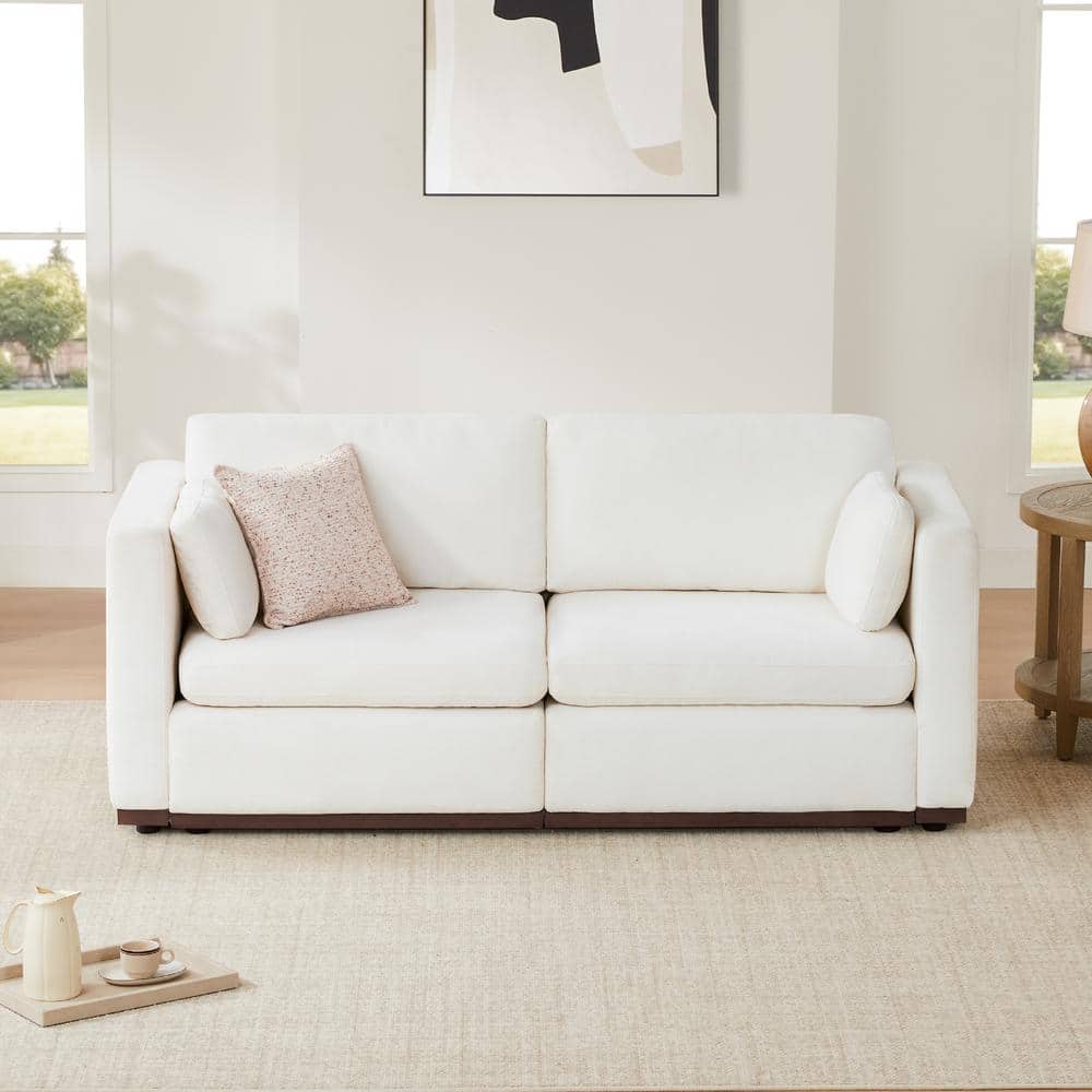 Spruce & Spring Galatea 78 in. Square Arm Fabric Rectangle Modern ...