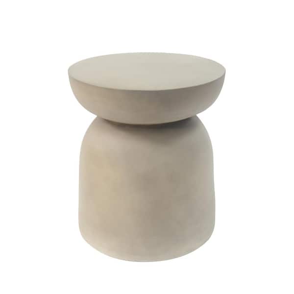 Harper & Bright Designs Light Gray Concrete MGO Round Top Outdoor Drum ...