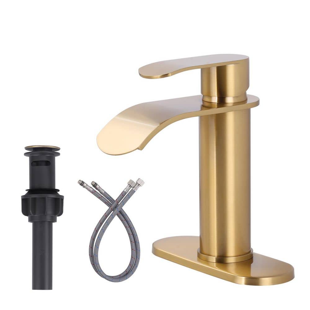 IVIGA 4 in. Centerset Single Handle High Arc Waterfall Bathroom Faucet ...