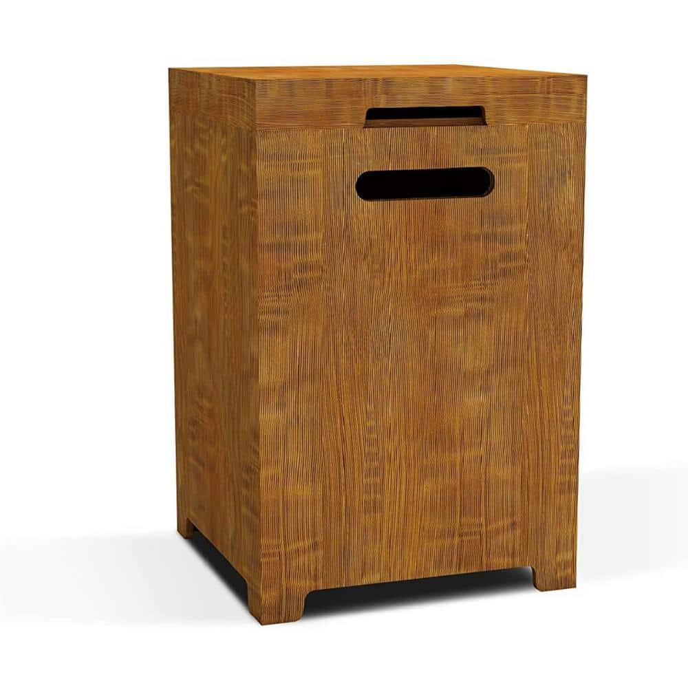 KANTE 23.6 in. H Square Wood Concrete Metal Outdoor Modern Propane Tank ...