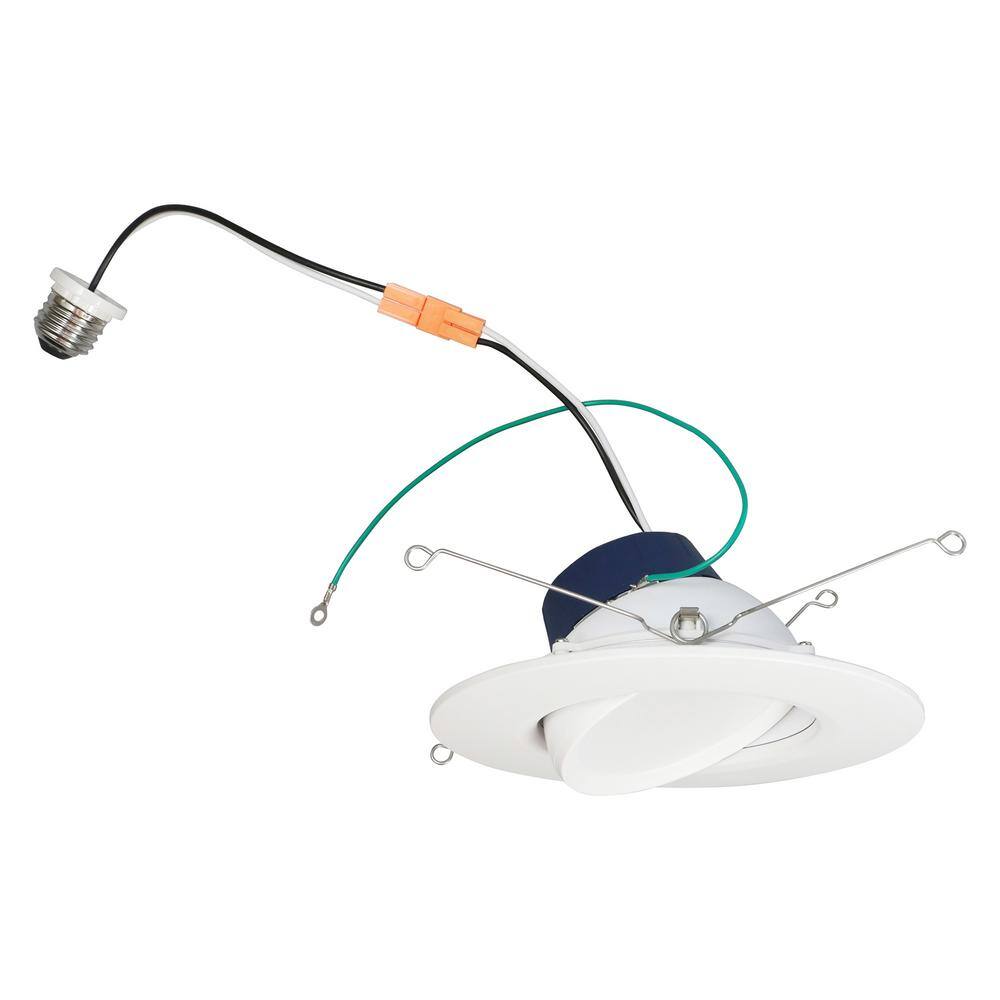 LEDVANCE 5 in./6 in. 10-Watt LED White Gimbal Downlight, 5 CCT Select ...