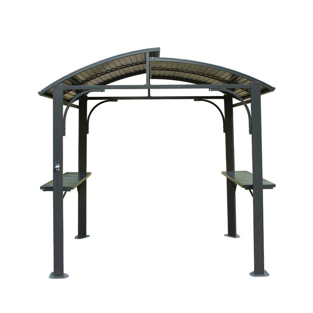 ToolCat 8 ft. x 5.1 ft. Arc Roof,Grill Canopy for Outdoor Grill Double ...
