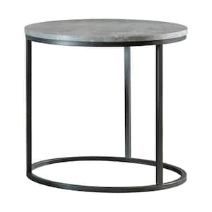 HomeSullivan Grey Oak Round End Table 40089GA-04BK - The Home Depot