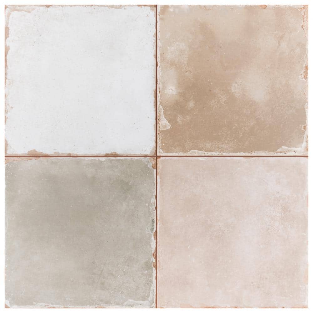 Merola Tile Grammy Pastel Mix 17-3/4 in. x 17-3/4 in. Ceramic Floor and ...