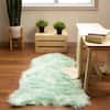 Super Area Rugs Serene Silky Faux Fur Fluffy Shag Rug Mint Green 2' x 4 ...