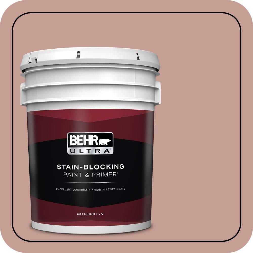 BEHR ULTRA 5 gal. #S170-4 Retro Pink Flat Exterior Paint & Primer ...