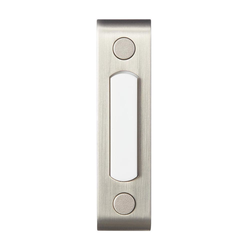 Heath Zenith Satin Nickel Metal Wired Lighted Push Doorbell Button ...