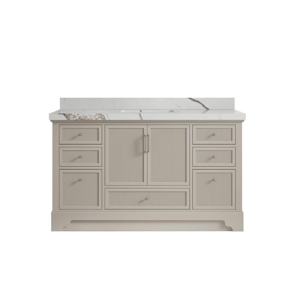 Willow Collections Alys 60 in. W x 22 in. D x 36 in. H Single Sink Bath ...