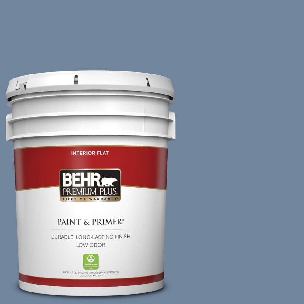 BEHR PREMIUM PLUS 5 gal. #S520-5 Thundercloud Flat Low Odor Interior ...