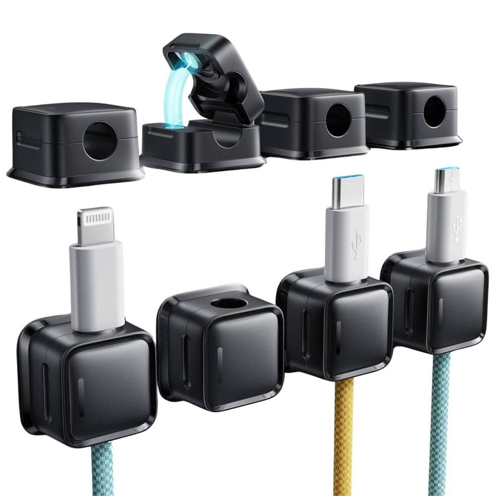 Yichuhaoxi Magnetic Desk Cable Clips Cord Organizer Holder 8-Pack Strong Adhesive Hide Phone ...