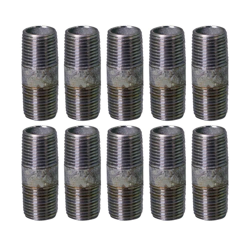 PLUMBFLEX 1/4 in. x 2-1/2 in. Galvanized Steel Pipe Nipple (Pack of 10 ...