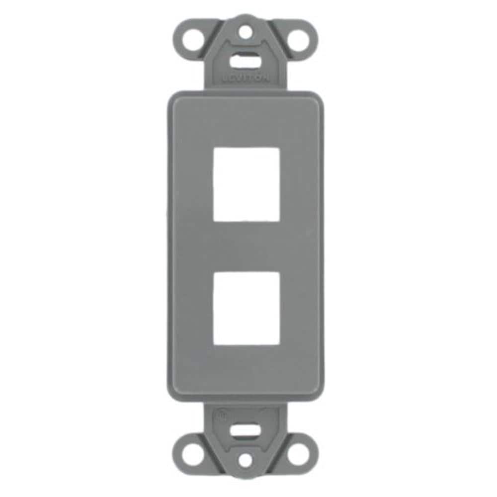 Leviton 1-Gang Decora QuickPort 2-Port Insert in Gray 41642-GY 41642-GY ...