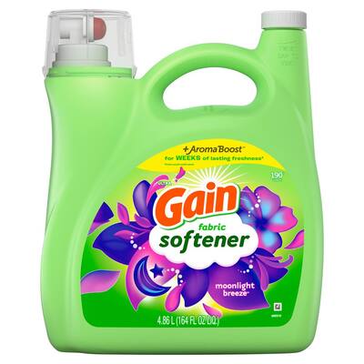 Gain Ultra 164 oz. Moonlight Breeze Scent Liquid Fabric Softener (190 ...