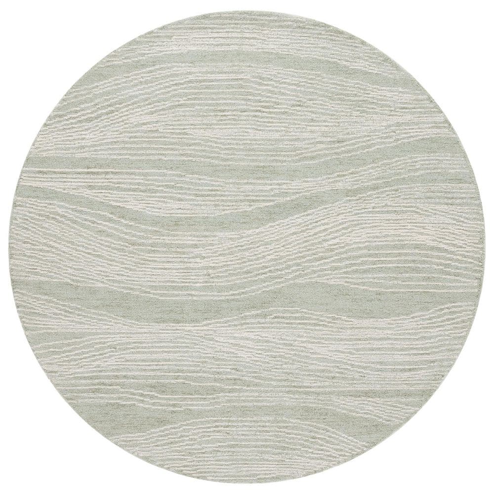 SAFAVIEH Metro Sage/Ivory 6 ft. x 6 ft. Abstract Waves Round Area Rug ...