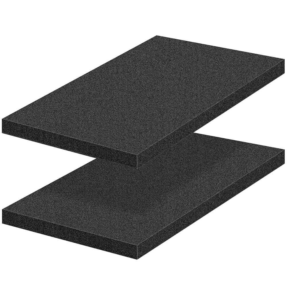 N/A 2 PCS Black Polyurethane Foam Sheets 16 x 12 x 1 in. High Density Cuttable Packing Foam ...