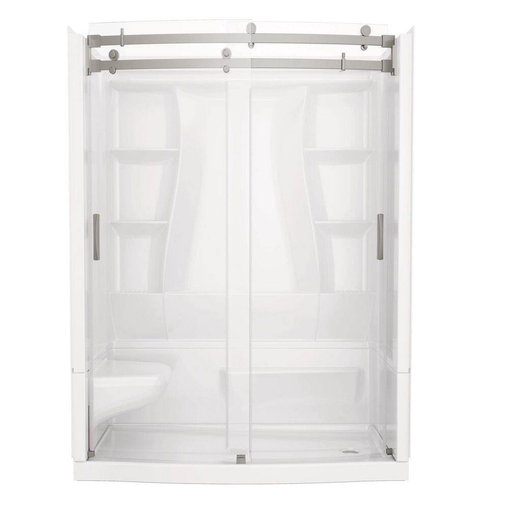 Delta Classic 500 Curve Left Seat 60 in. x 32 in. x 75.88 in. H Alcove ...