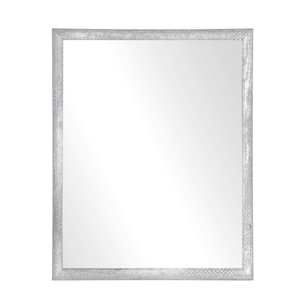 BrandtWorks 29 in. W x 35 in. H Rectangle Framed Gray and White Mirror ...