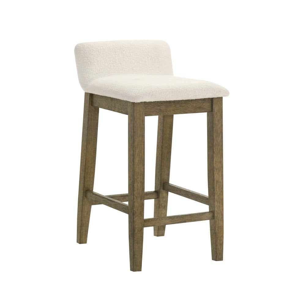 Armen Living Annikah 31.5 in. H Counter Height White Low Back Wood Bar ...
