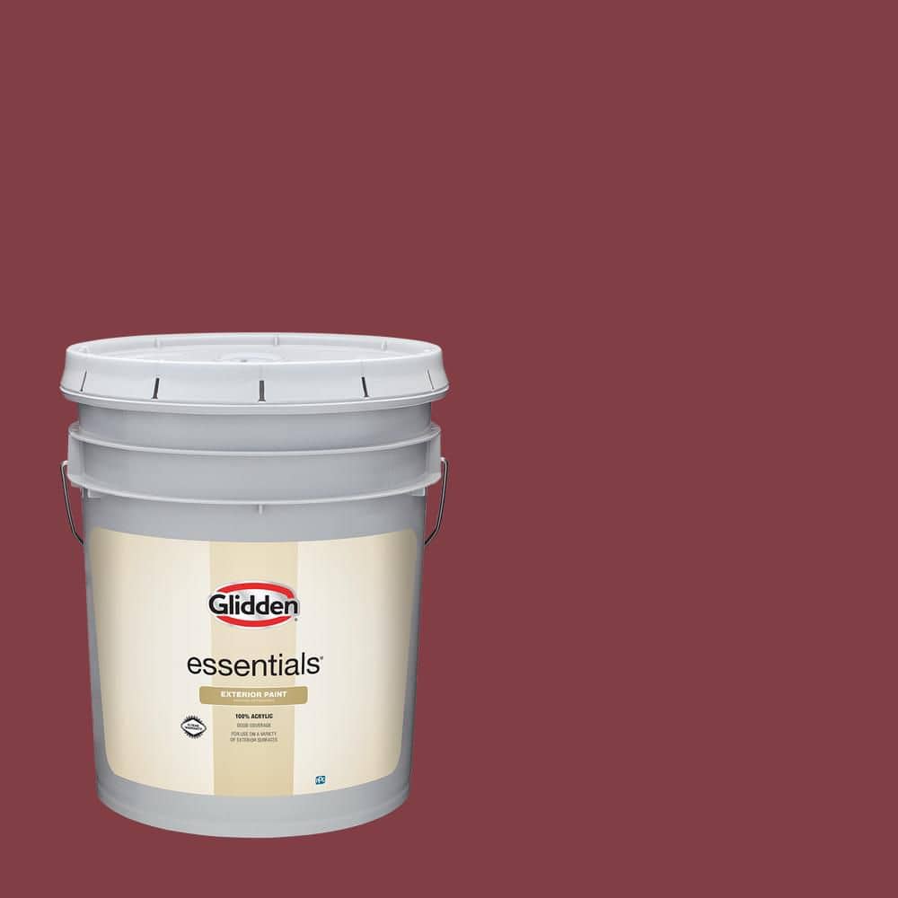 Glidden Essentials 5 gal. PPG1052-7 Ruby Lips Satin Exterior Paint ...