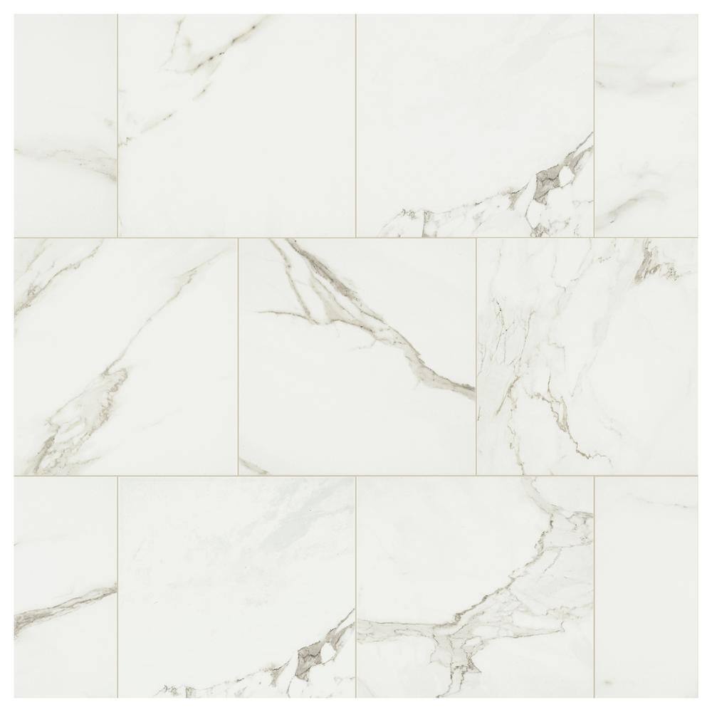 Marazzi Sanden 18 in. x 18 in. Calacatta Gold Marble Porcelain Floor ...