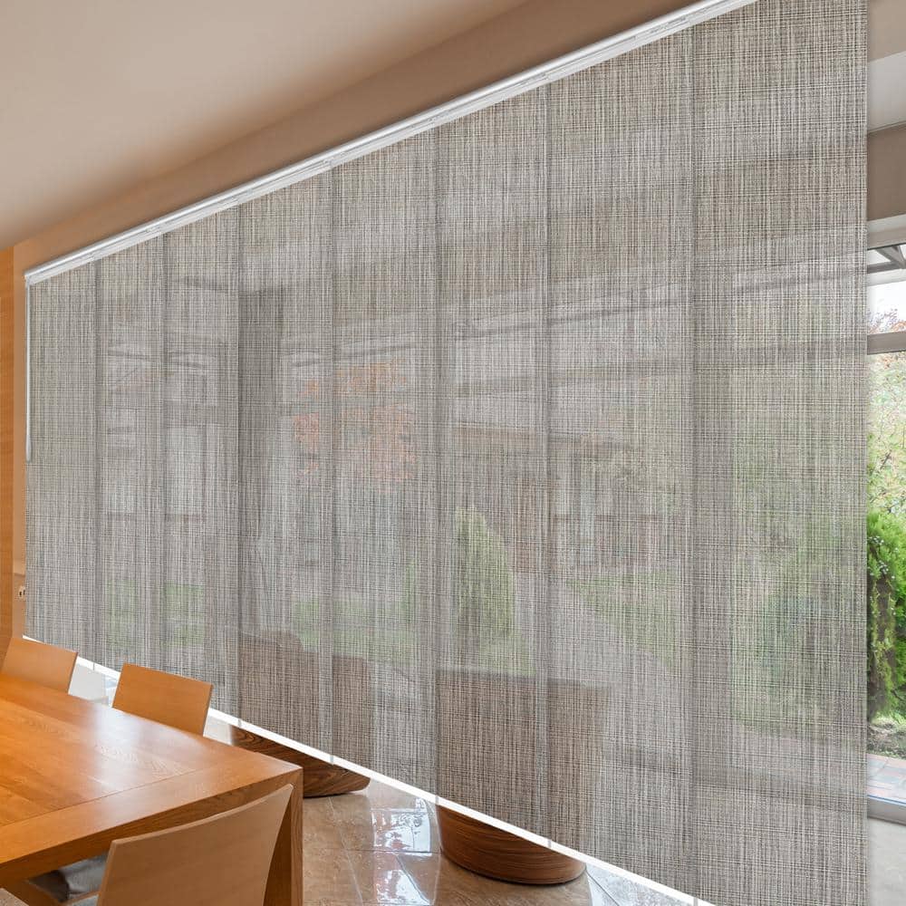 EMOH Stone 130 in.- 175 in. W x 94 in. L Adjustable 8-Panel Black ...