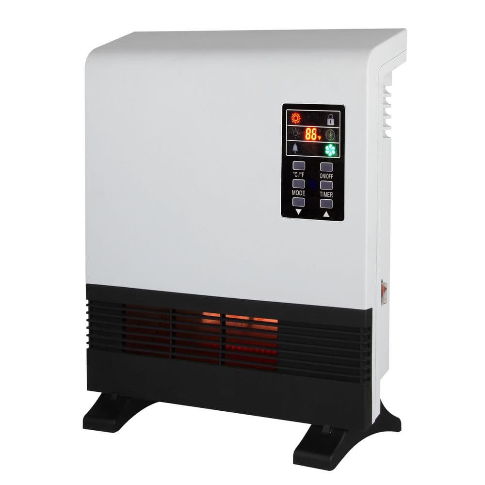 1500-Watt White Electric Wall Mounted Panel Infrared Forced Air Space ...