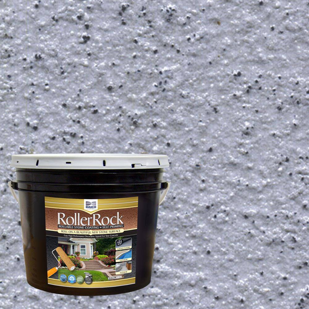 DAICH RollerRock 3 gal. Self-Priming Concrete Coating Deep Slate Interior Exterior RRPL-DS-030 ...