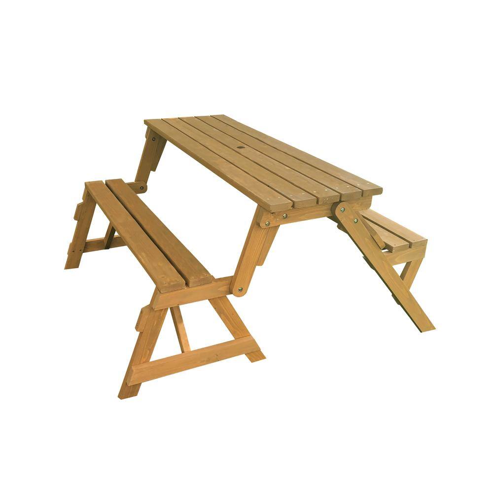 54.25 in. L x 58 in. W x 30 in. H 2 in 1 Picnic Table/Bench 2-1909 ...