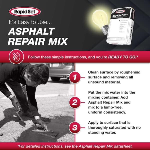 Rapid Set 50 lbs. Asphalt Repair Mix 85410050 - The Home Depot