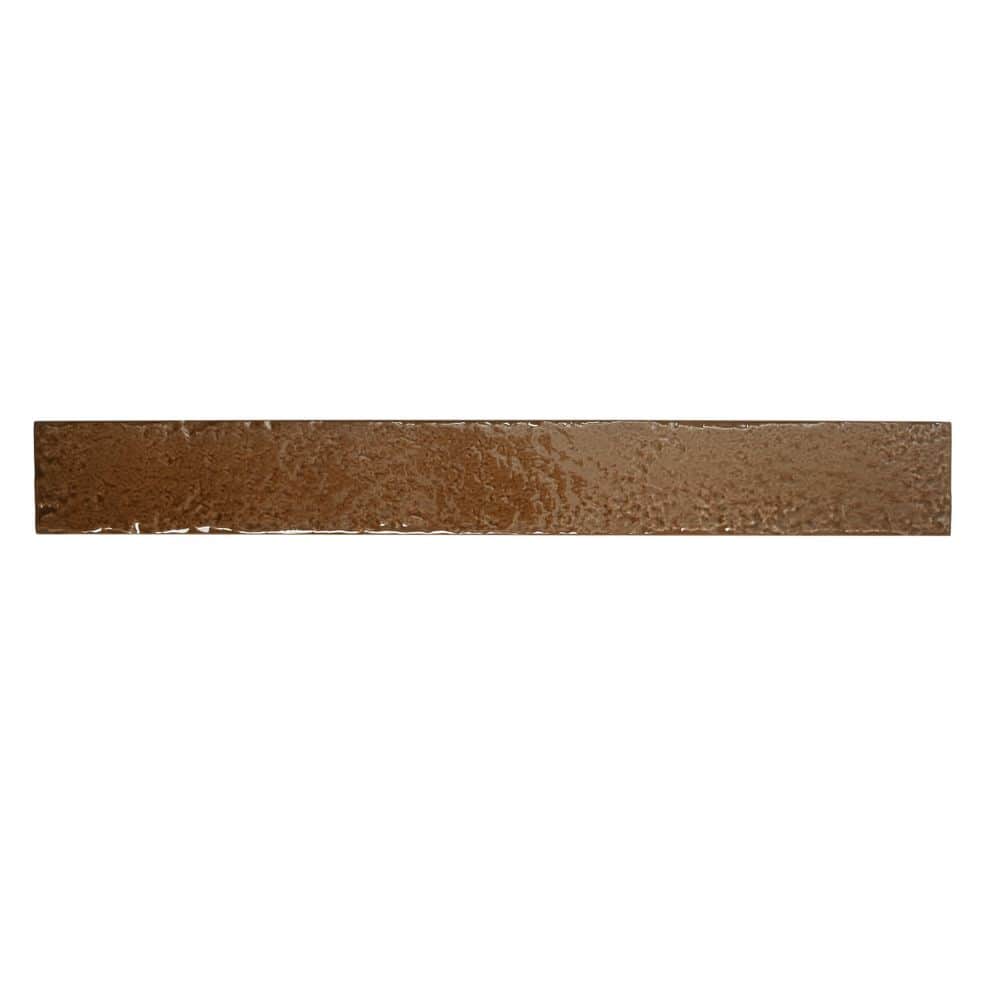 Apollo Tile Valenza 2 in. x 16 in. Glossy Terra Mocha Ceramic Zellige ...
