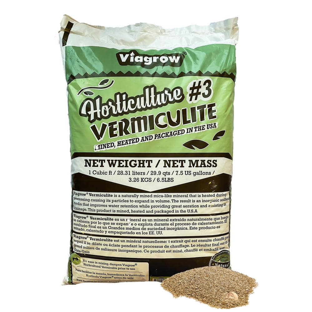 Viagrow 1 cu. ft. 7.5 Gal./28.25 l Horticultural Premium Vermiculite ...