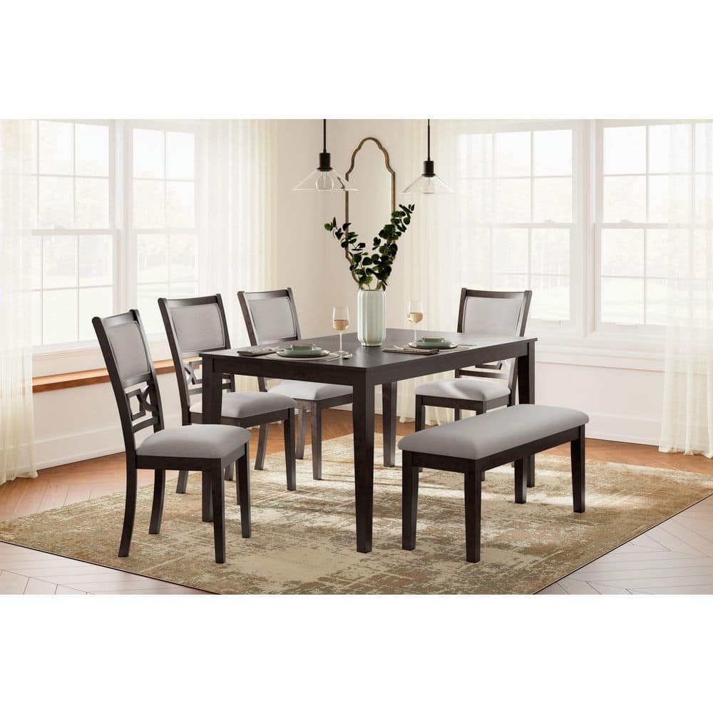 Signature DESIGN BY ASHLEY Langwest Cherry Brown Wood Rectangle Dining ...