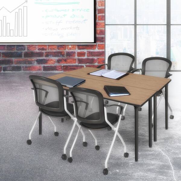 Regency Kee 60 in x 24 in. Noble Oak Top Folding Training Seminar Table ...