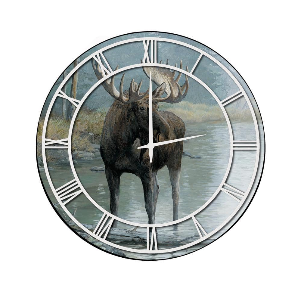 "Quiet Water Moose" Full Coverage Art and White Numbers Imaged Wall ...