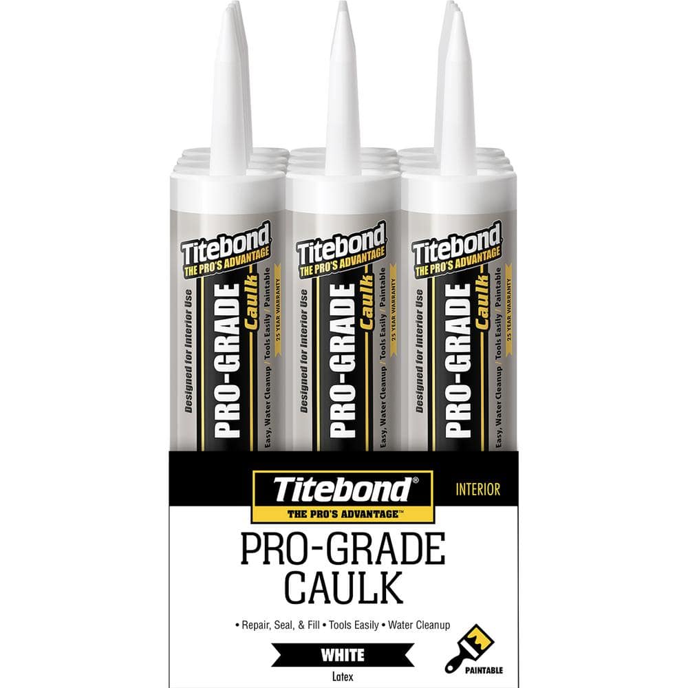 Titebond 10.1 oz. White Pro-Grade Caulk (12-Pack) 7401 - The Home Depot