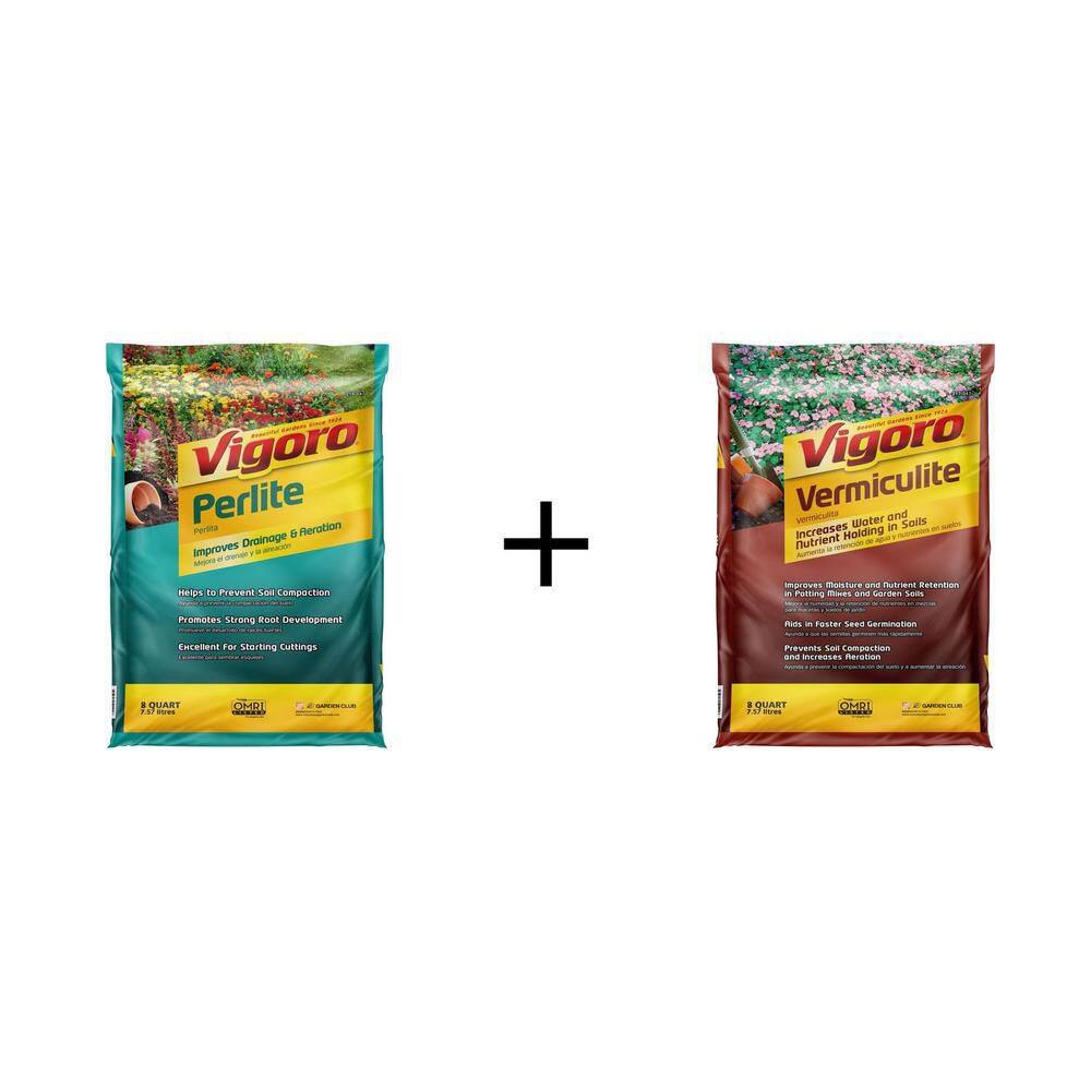 Vigoro 8 Qt. Organic Perlite and 8 Qt. Organic Vermiculite Soil ...