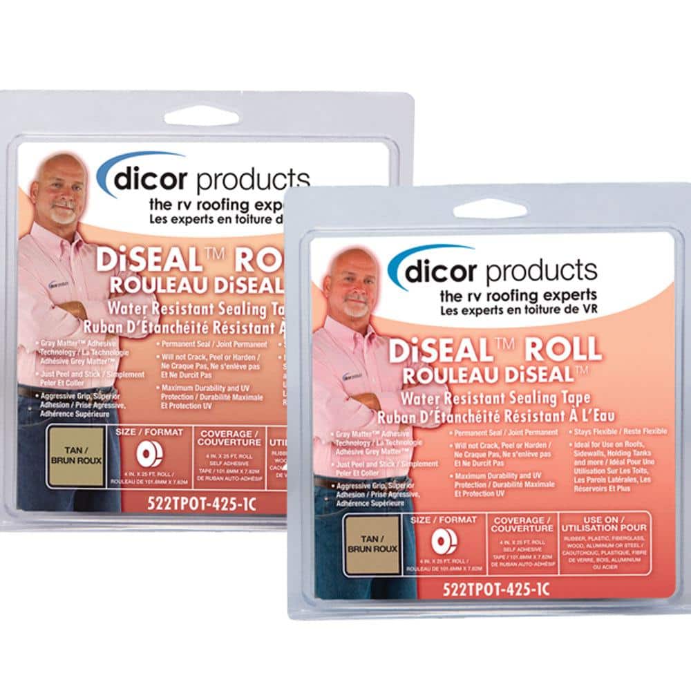 Dicor Diseal Tape - 4 in. x 25 ft. Roll, White 522TPO-425-1C - The Home ...