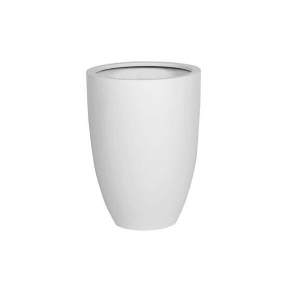 PotteryPots 15.75 in. W and 21.65 in. H Round Large Matte White ...