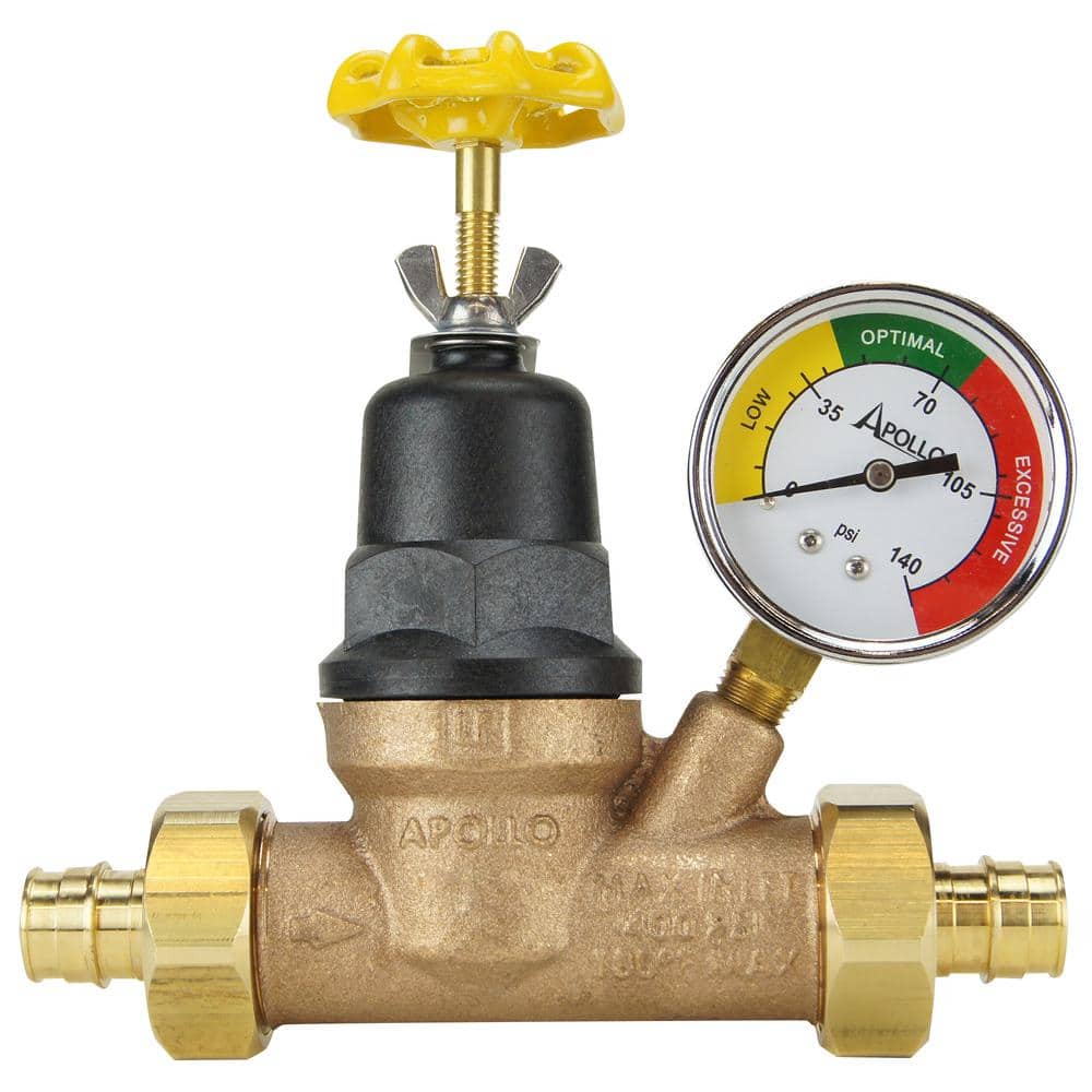 Apollo 3/4 in. Bronze Double Union PEX-A Barb Water Pressure Regulator ...